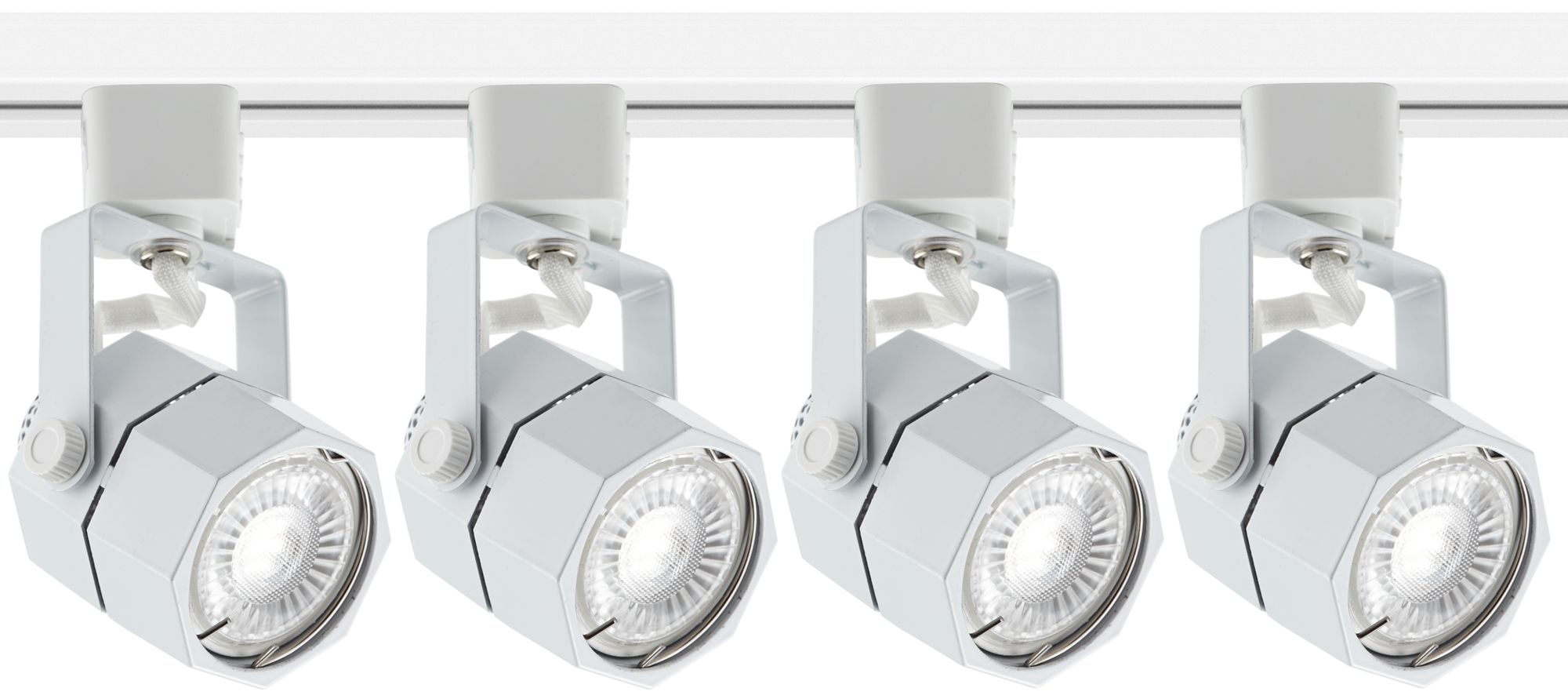 4-Light White Octagonal LED Floating Canopy Track Kit - #93R26 | Lamps Plus