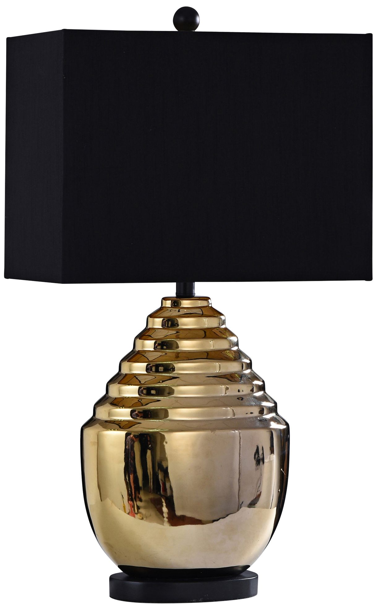 Landon Metallic Gold Stepped Ceramic Table Lamp - #93V10 | Lamps Plus