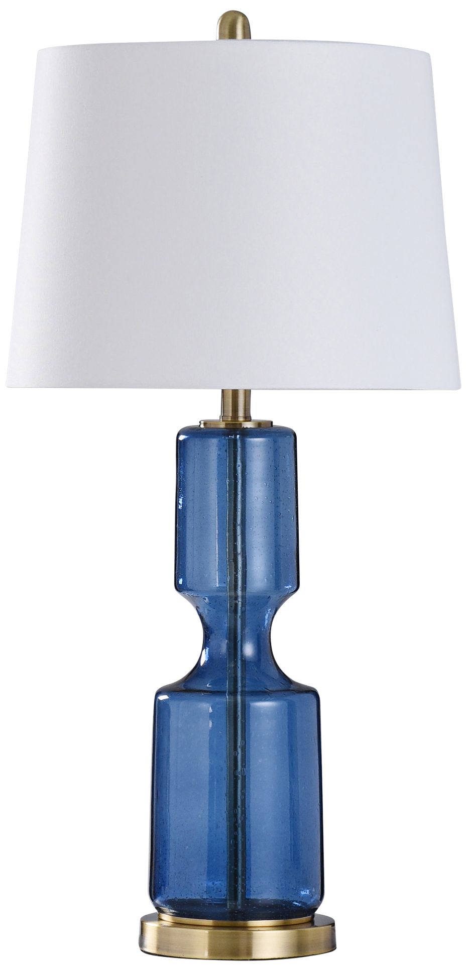 Patten Navy Seeded Glass and Antique Brass Metal Table Lamp - #94C78 ...