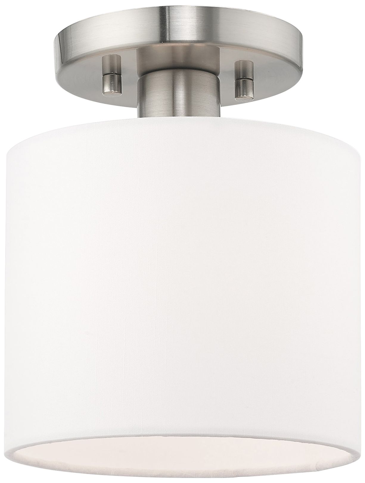 Clark 7" Wide Brushed Nickel Off-White Shade Modern Ceiling Light ...