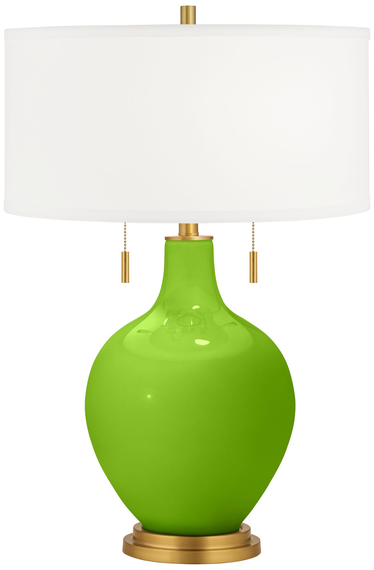 Neon Green Toby Brass Accents Table Lamp - #95R00 | Lamps Plus