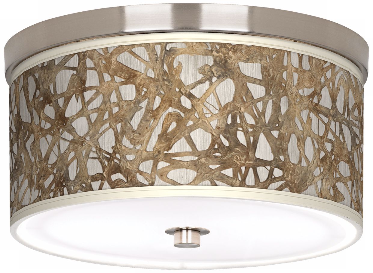 Organic Nest Giclee Nickel Energy Efficient Ceiling Light - #9V313 ...