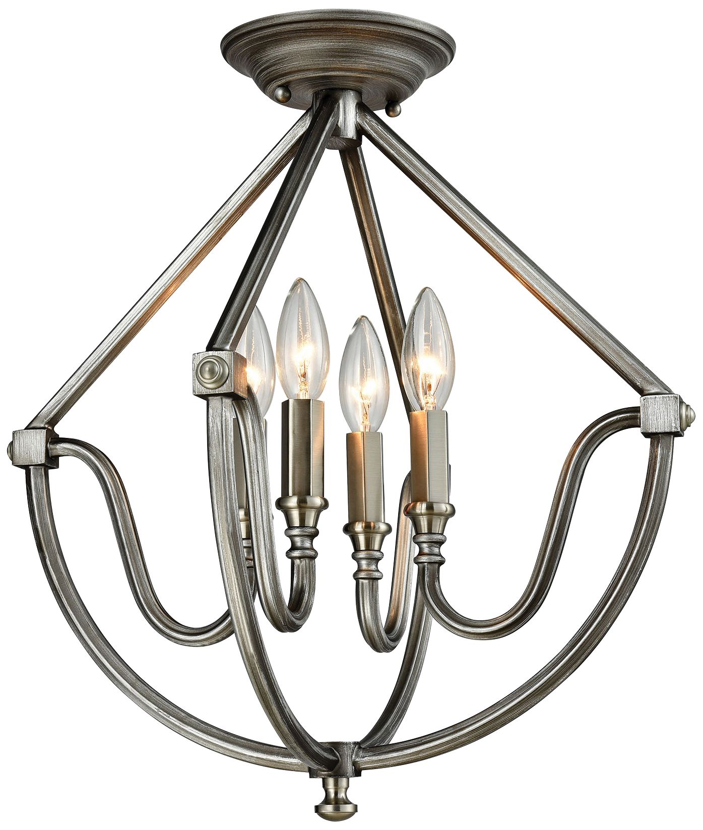 Contemporary 20" Wide Silver Round Crystal Ceiling Light - #13Y34 ...