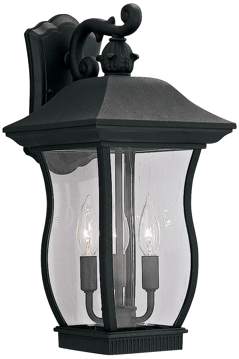 Chelsea 18 1/4" High 3-Light Black Outdoor Wall Light - #M0083 | Lamps Plus