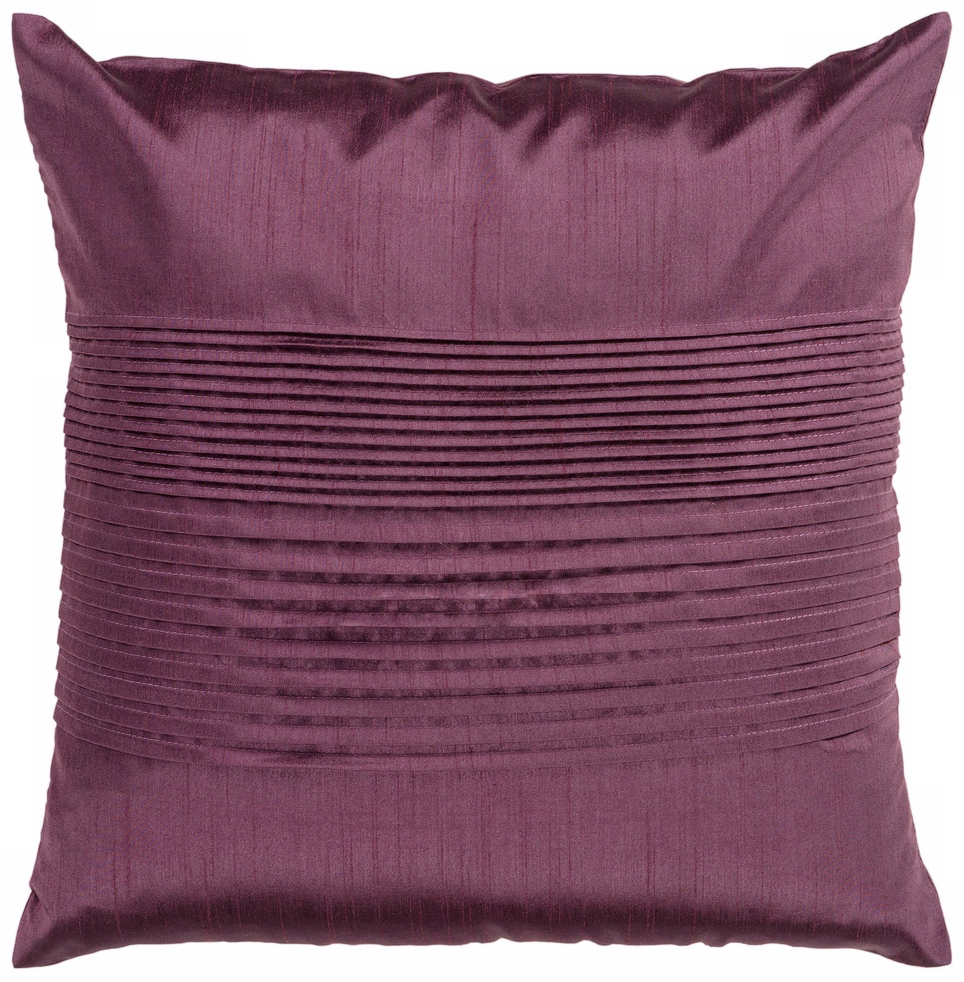 Surya Center Pleated 18" Plum Purple Throw Pillow - #V2942 | Lamps Plus