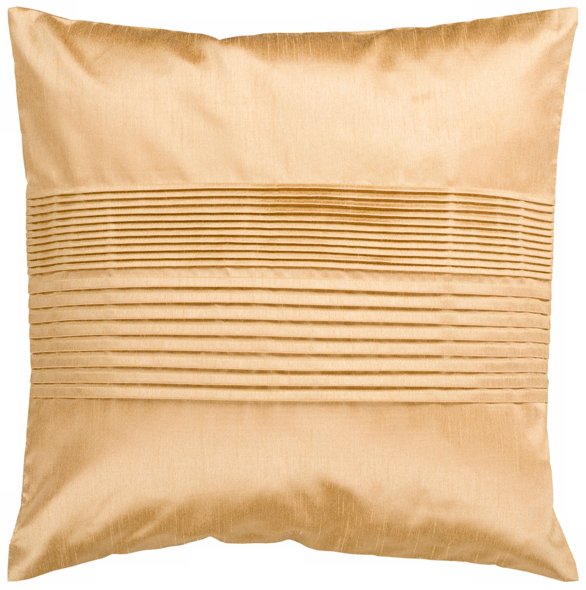 Surya Center Pleated 18" Cumin Yellow Throw Pillow - #V2952 | Lamps Plus